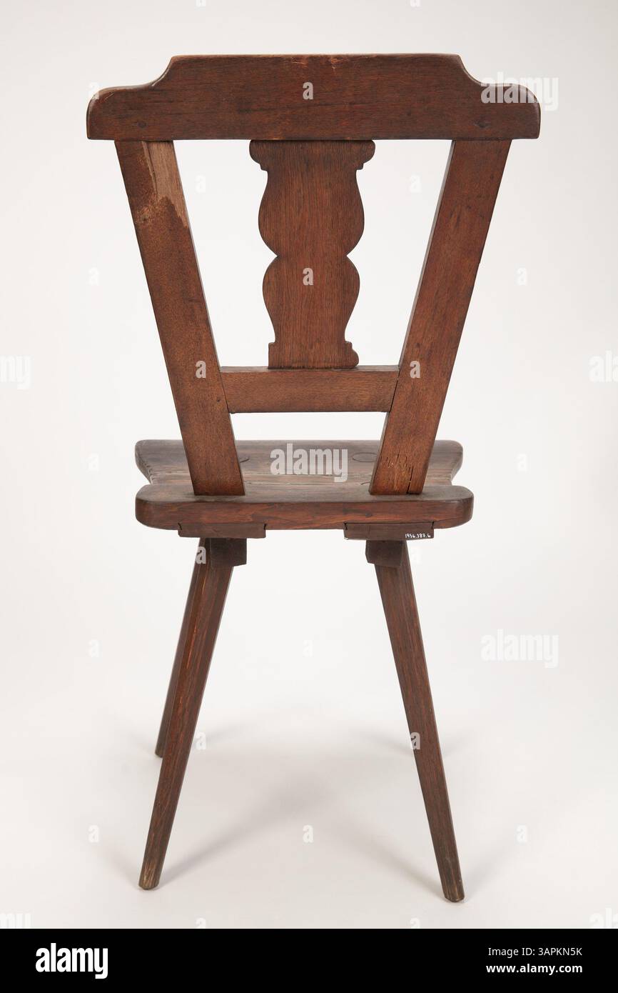 A German Alpine style side chair made from walnut, using peg and glue ...