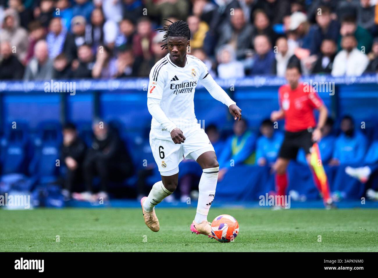Eduardo Camavinga of Real Madrid CF with the ball during the LaLiga EA ...