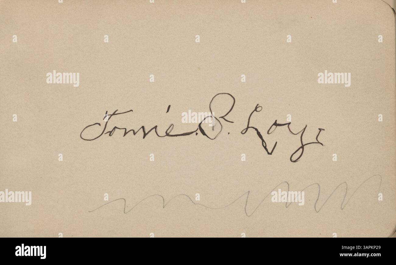Mrs. Jane Loy's autograph book (1881-1885) contains signed entries and ...