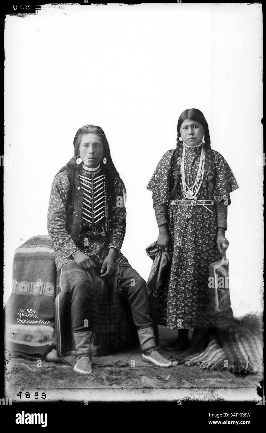 This photograph by Lee Moorhouse features Yakima Indians dressed in ...