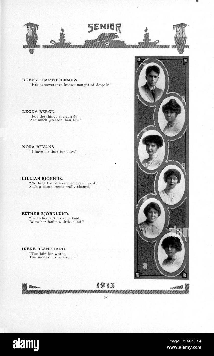 'The Senior', Central High School’s 1913 yearbook, records the ...