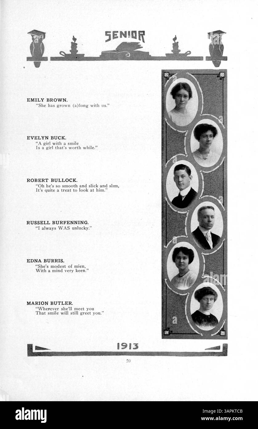 The 1913 'The Senior' yearbook from Central High School highlights the ...