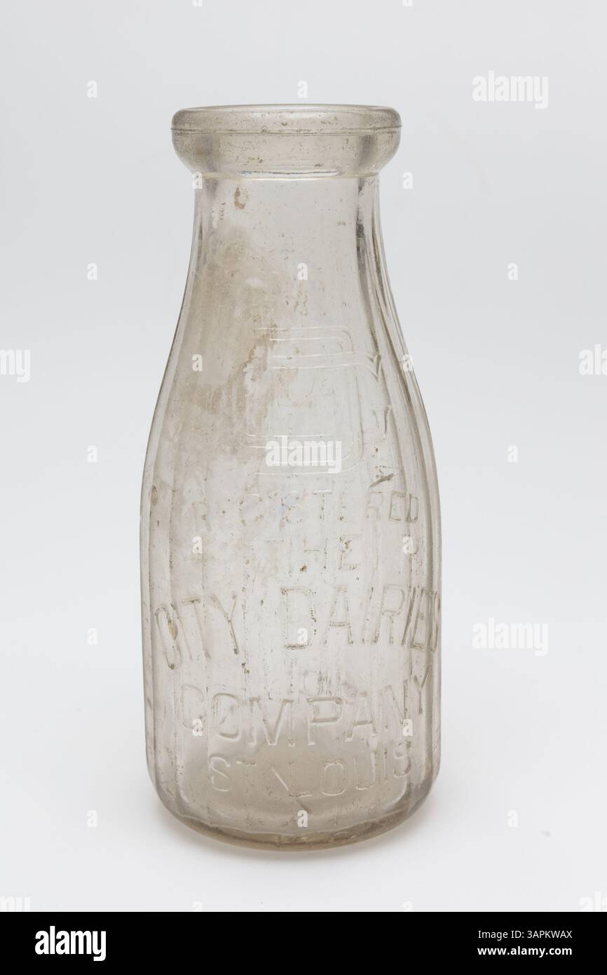 The clear glass one-pint milk bottle from the City Dairies Company of ...