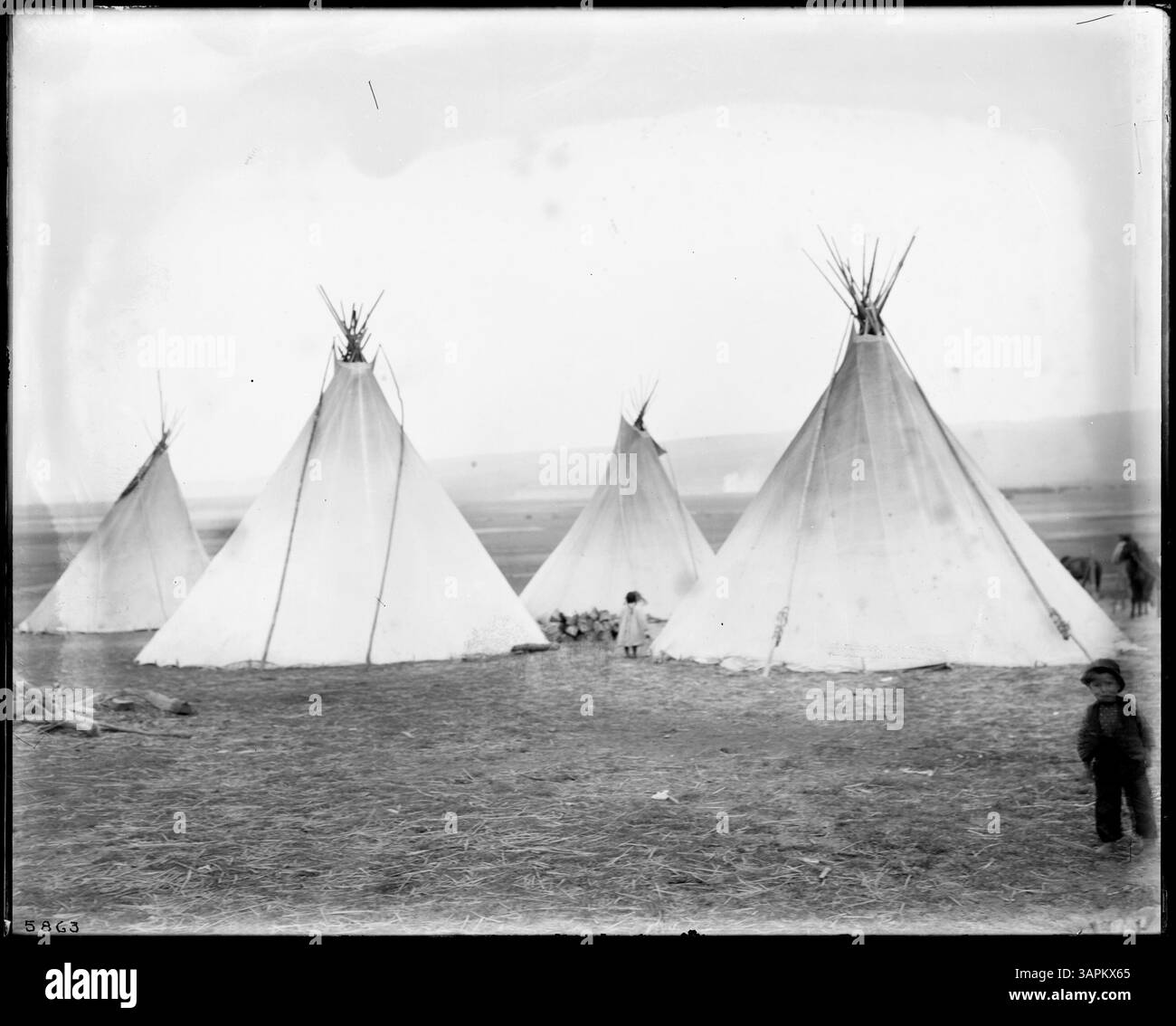 A photograph by Lee Moorhouse of camps on the Umatilla Indian ...