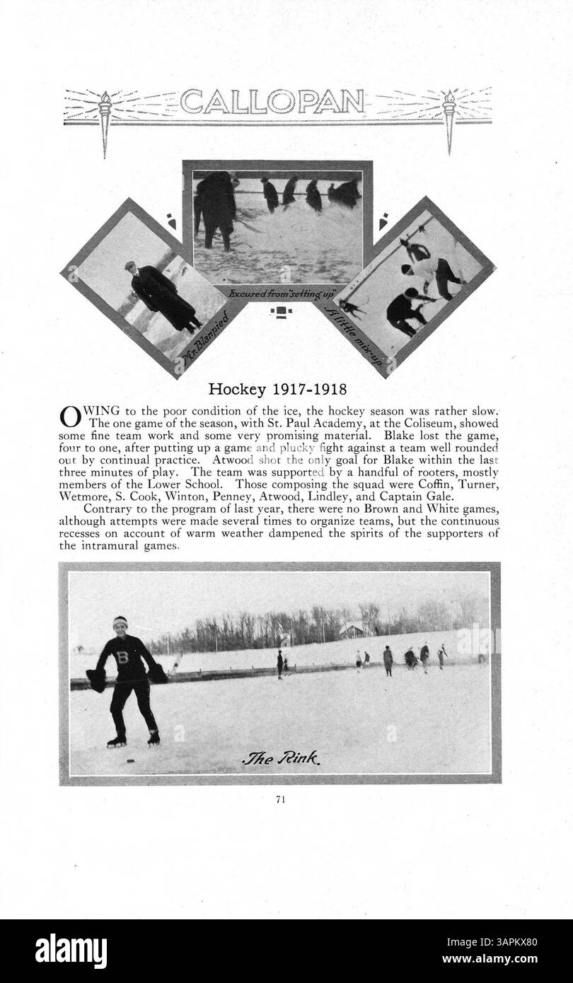 The 1918 Callopan yearbook from Blake School features key moments of ...