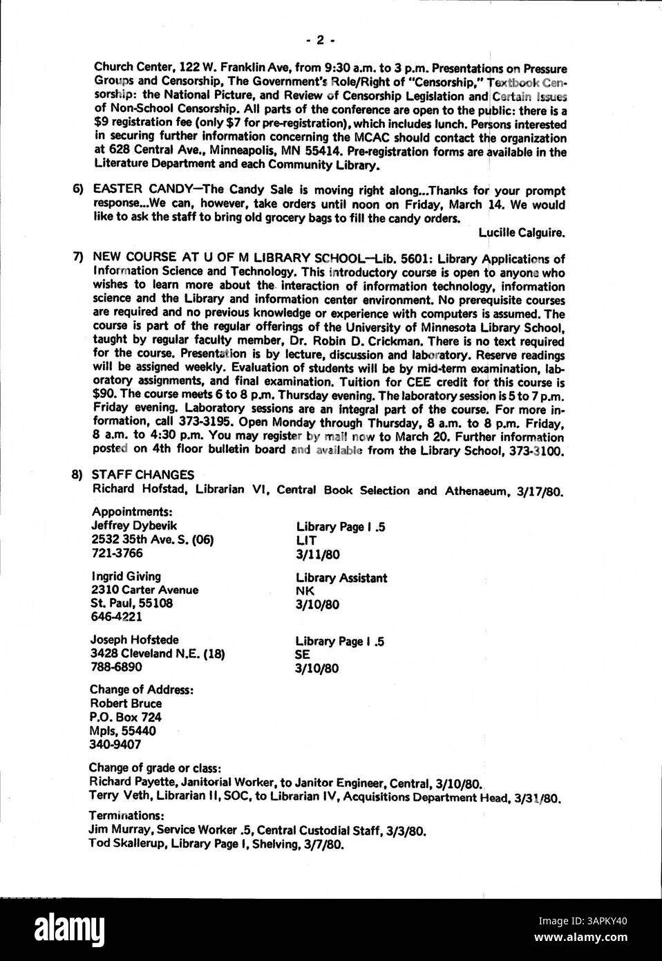 The 1980 Minneapolis Public Library Official Bulletin shares weekly ...