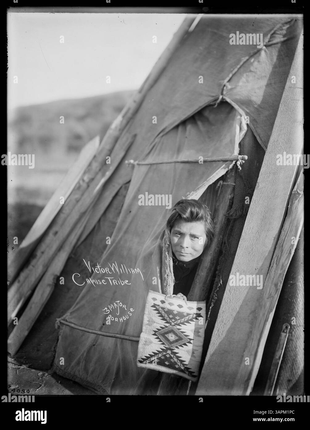 This photograph captures Victor William, a Cayuse Indian, standing ...