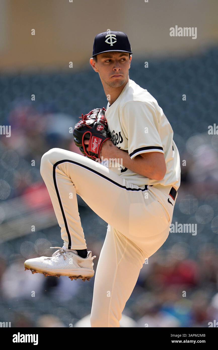 Minnesota Twins starting pitcher David Festa (58) winds up to deliver ...