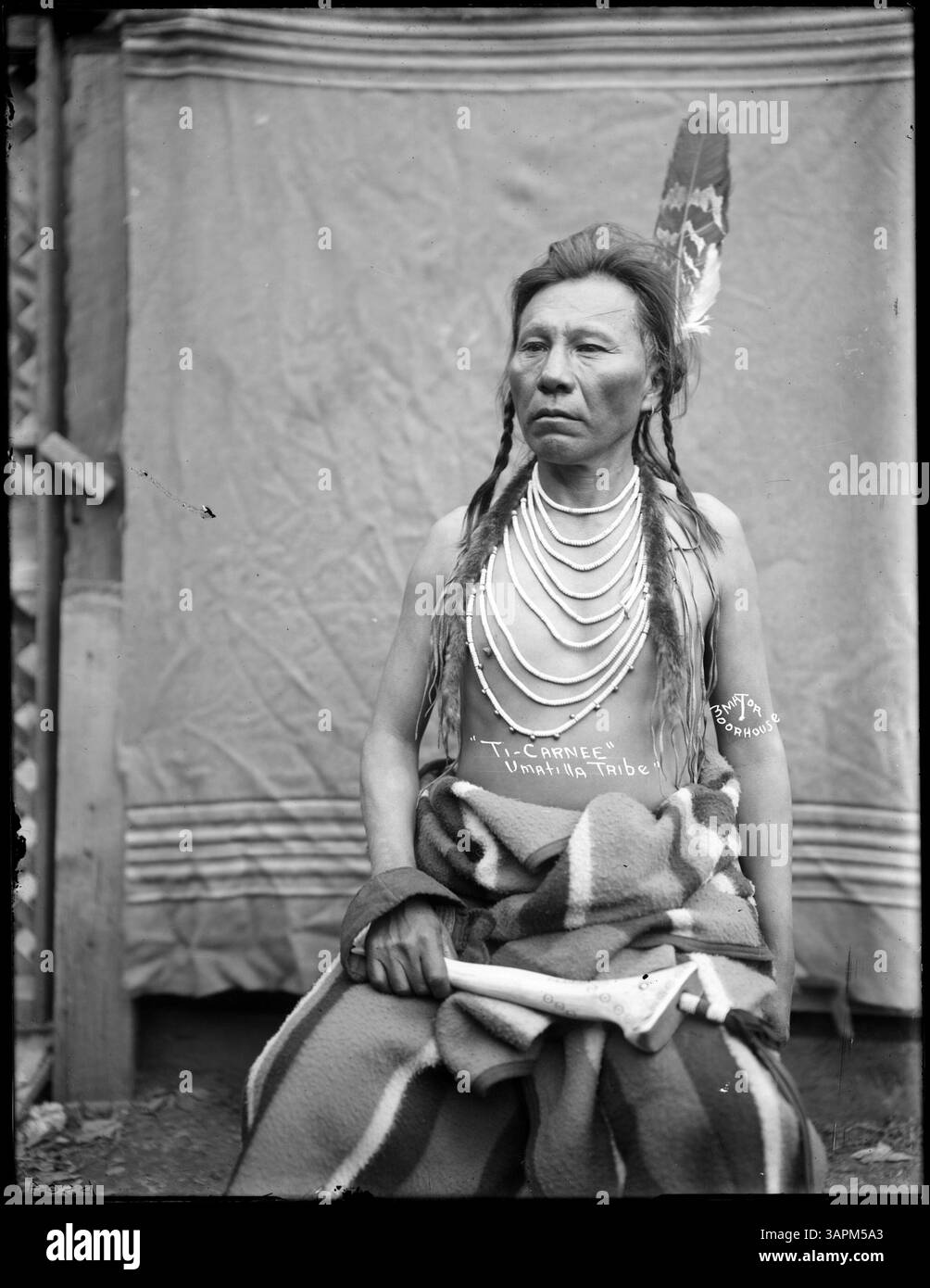 This photograph by Lee Moorhouse shows Ti-Car-Nee, a Walla Walla Indian ...