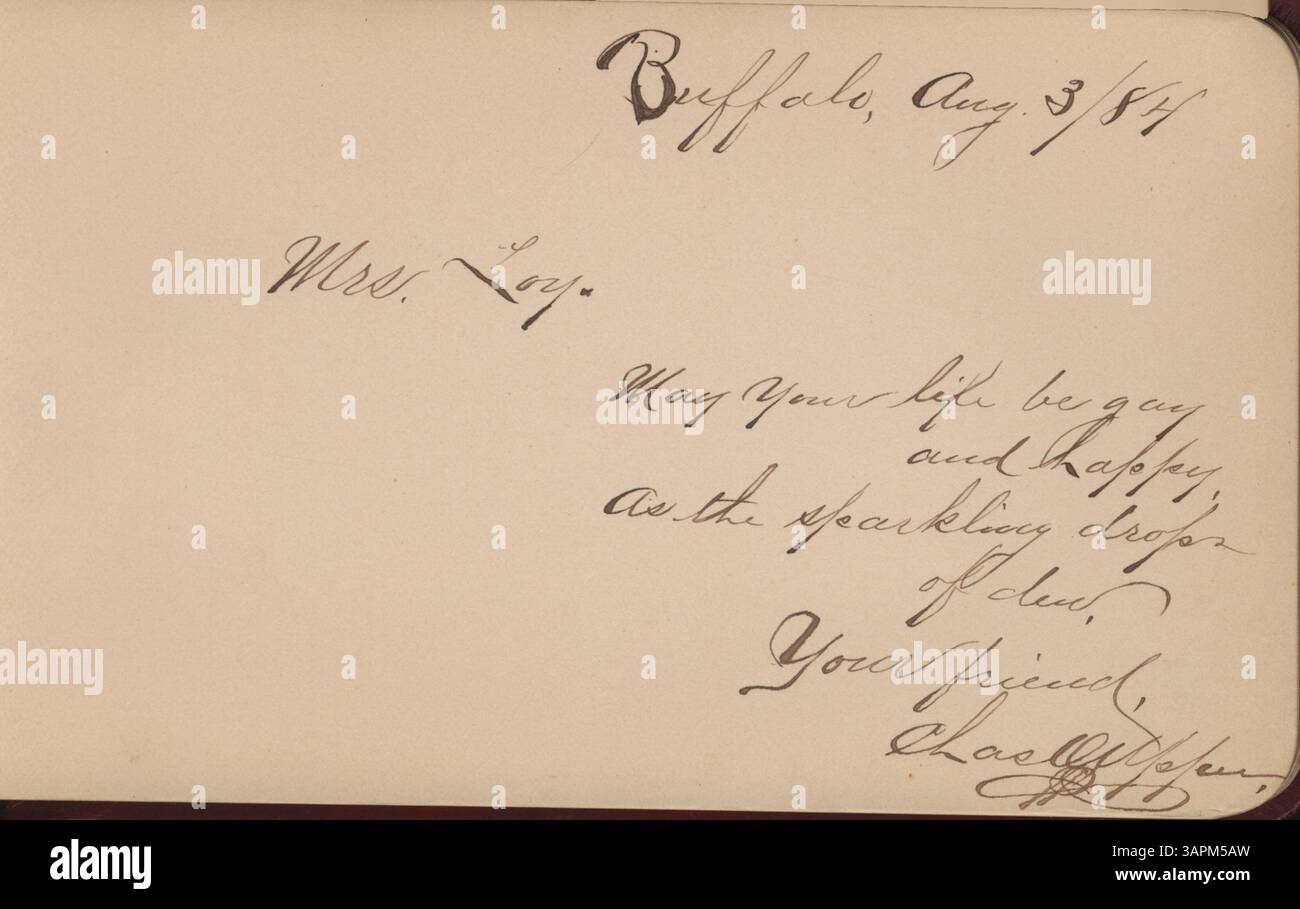 The autograph book belonging to Mrs. Jane Loy, dating from 1881 to 1885 ...