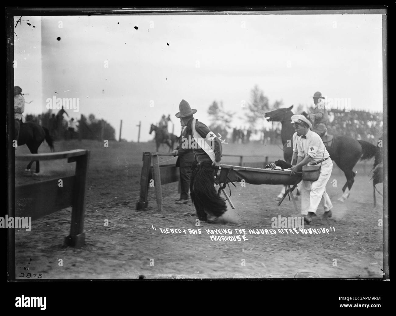 Photograph of a Red Cross first-aid crew at a Roundup event Stock Photo ...