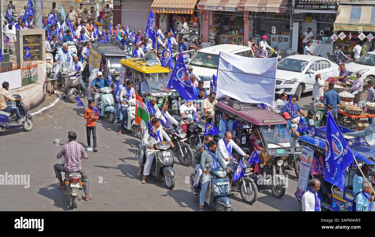 Beawar, Rajasthan, India, April 14, 2025: People participate in a ...