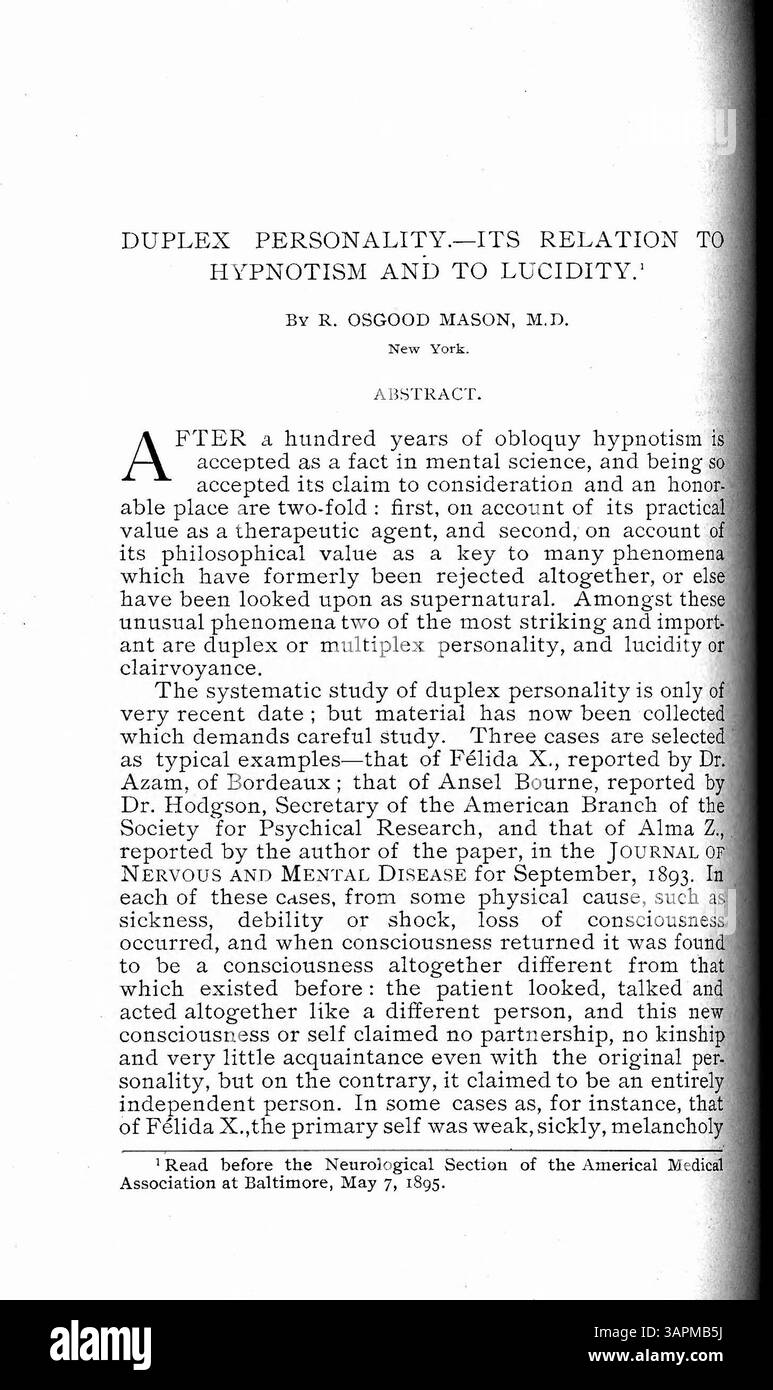 This text discusses the concept of duplex personality, with a focus on ...