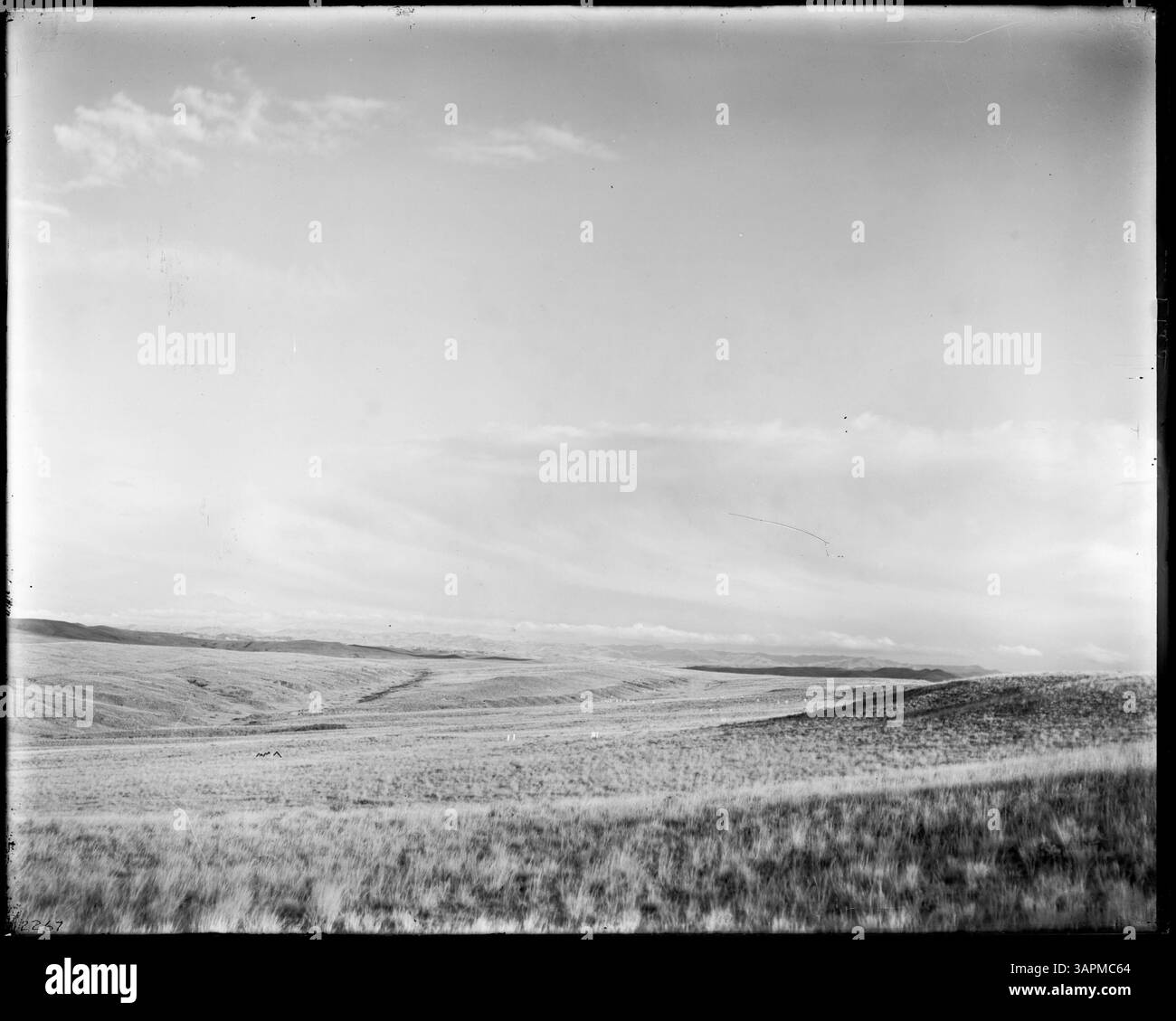 View of the Custer battlefield, located in the valley of the Little ...