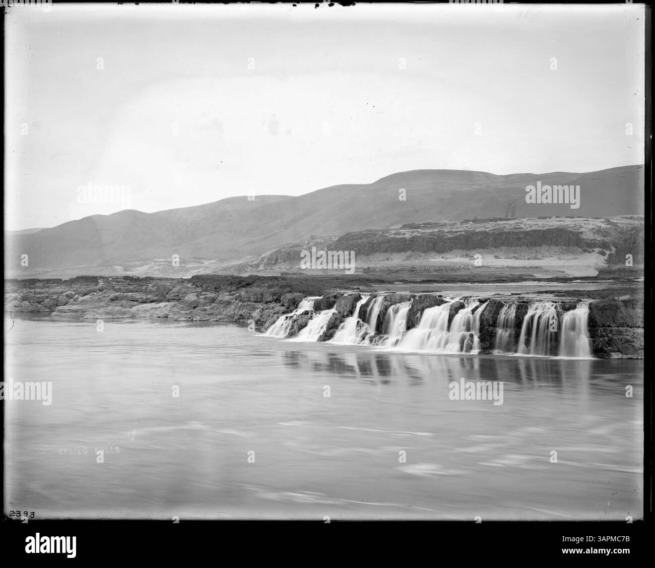 This photograph depicts tribal fishing grounds at Celilo, capturing the ...