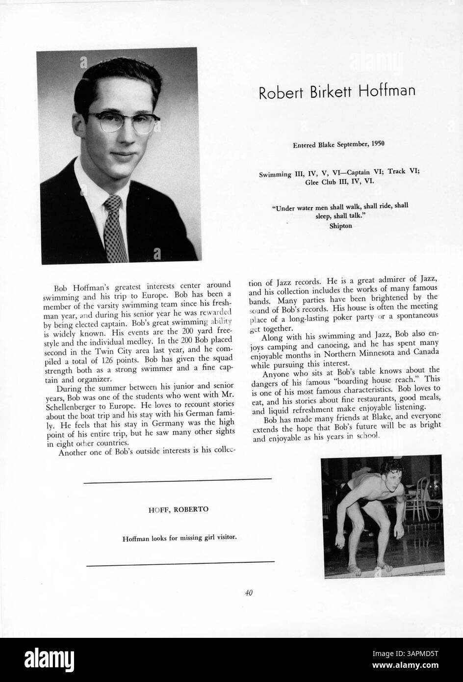 Blake School's 1958 yearbook, CALL O'PAN, documents the students, teachers, extracurricular ...