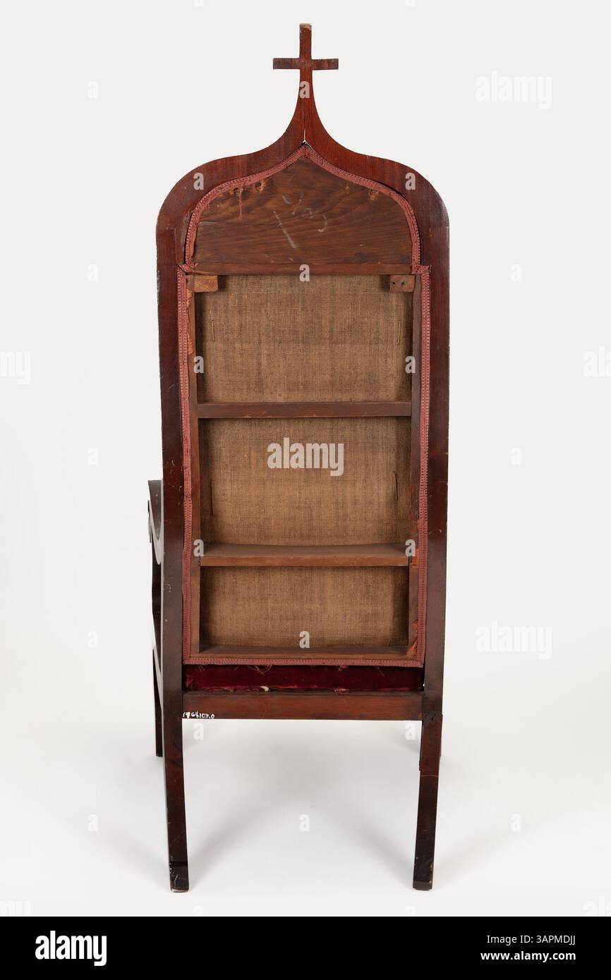 A high-backed priest's chair from the chapel at Visitation Academy ...