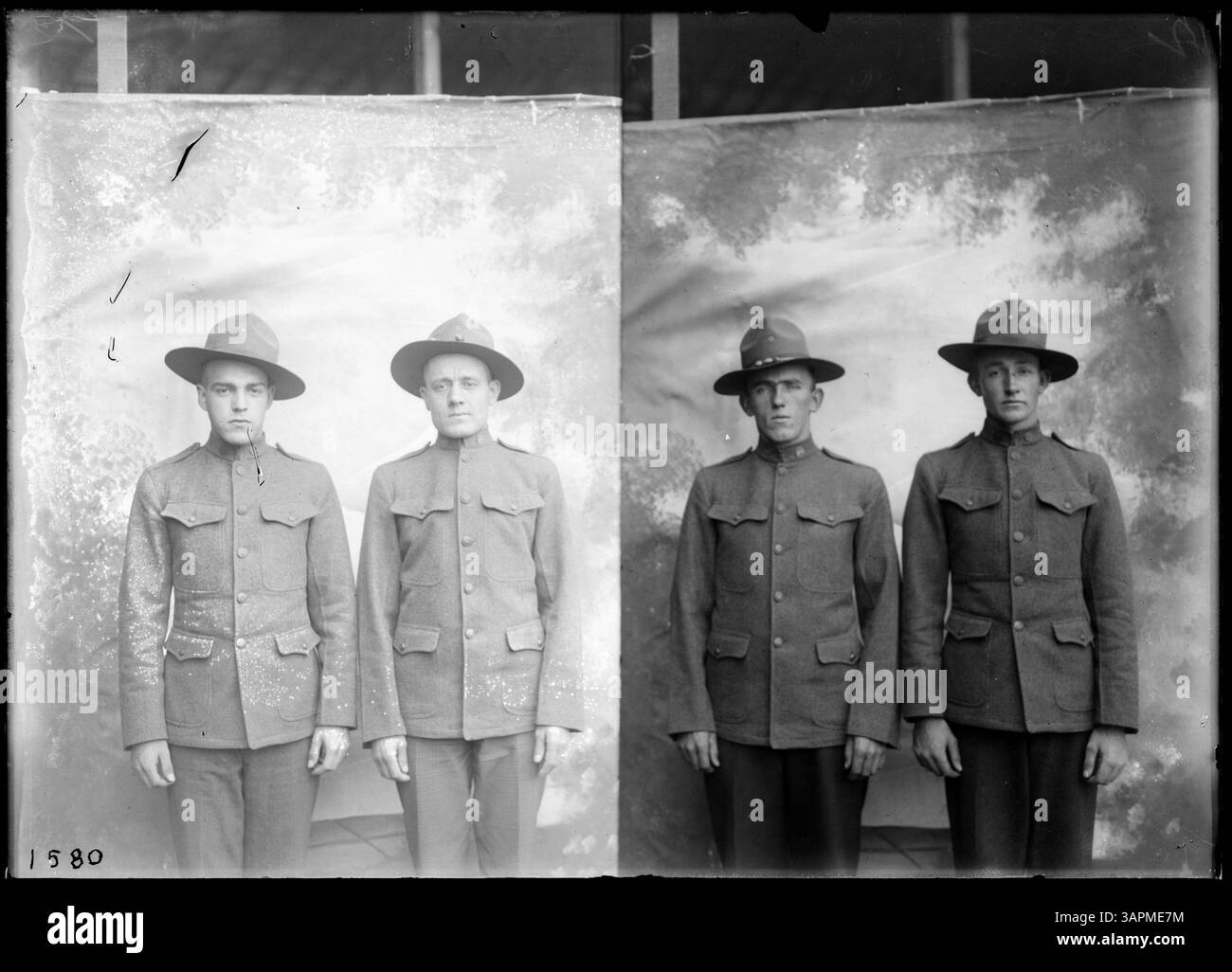 This photograph by Lee Moorhouse depicts officers and men of Troop D ...