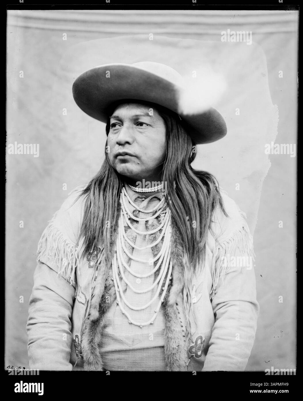 A photograph of Paul Showoway, a Cayuse Indian, in full regalia ...