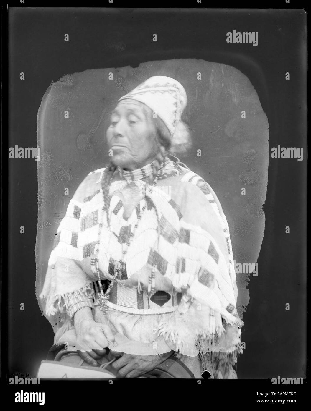 A portrait of Mrs. Black, an elderly Cayuse woman, captured by Lee ...