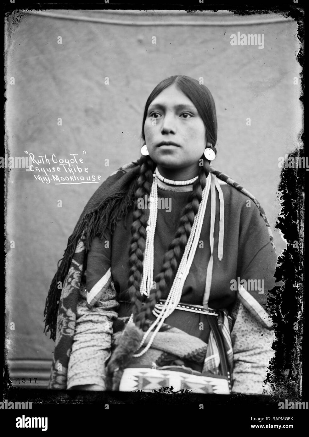 Ruth Coyote, a Umatilla Indian woman, is photographed in traditional ...