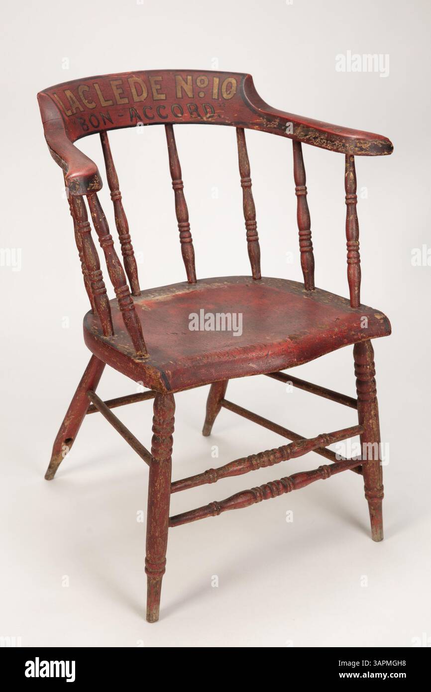 The Windsor-style fireman’s armchair from the St. Louis volunteer ...