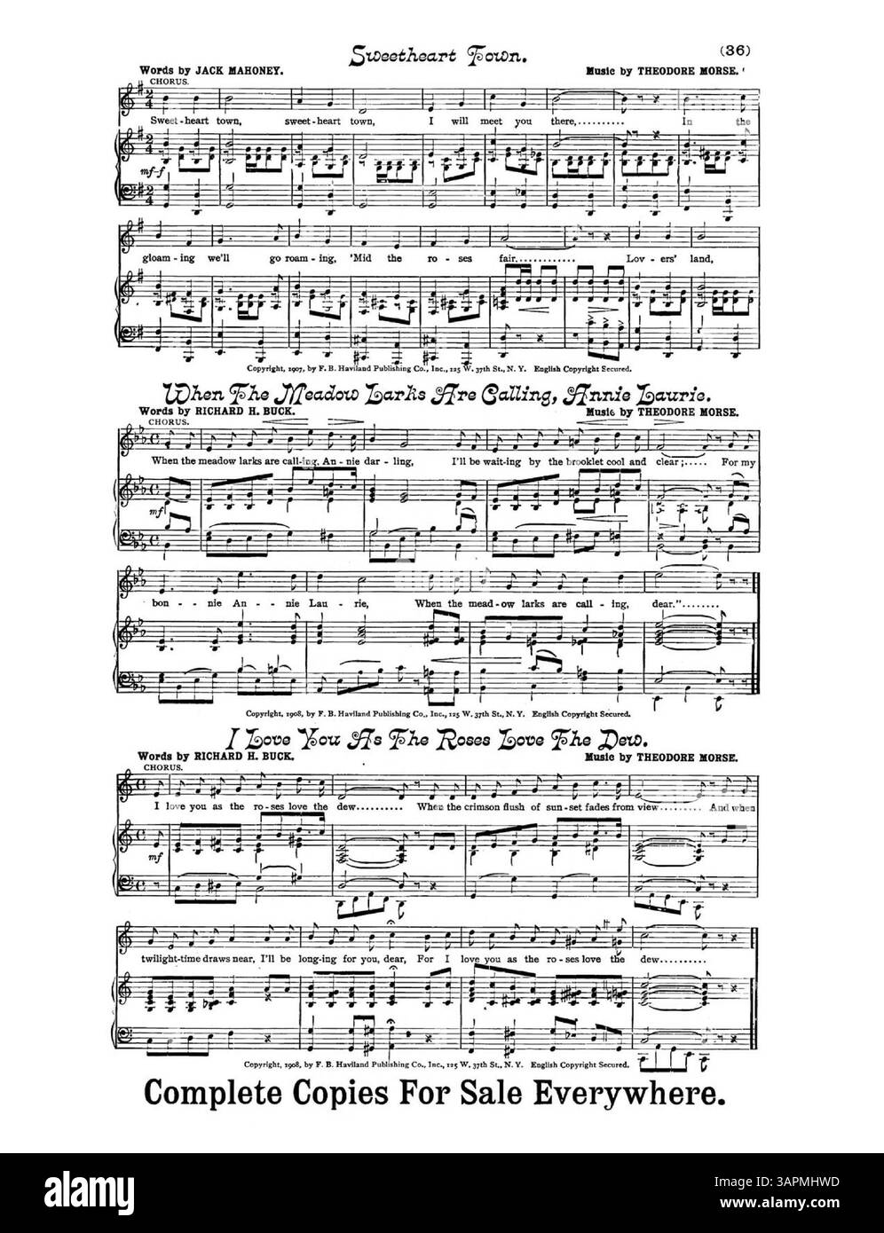 The back cover of this sheet music contains musical excerpts from ...