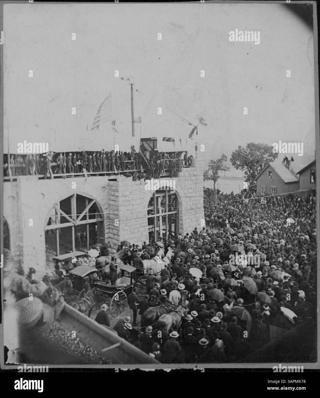 The cornerstone laying ceremony for the Exposition Building marks the ...