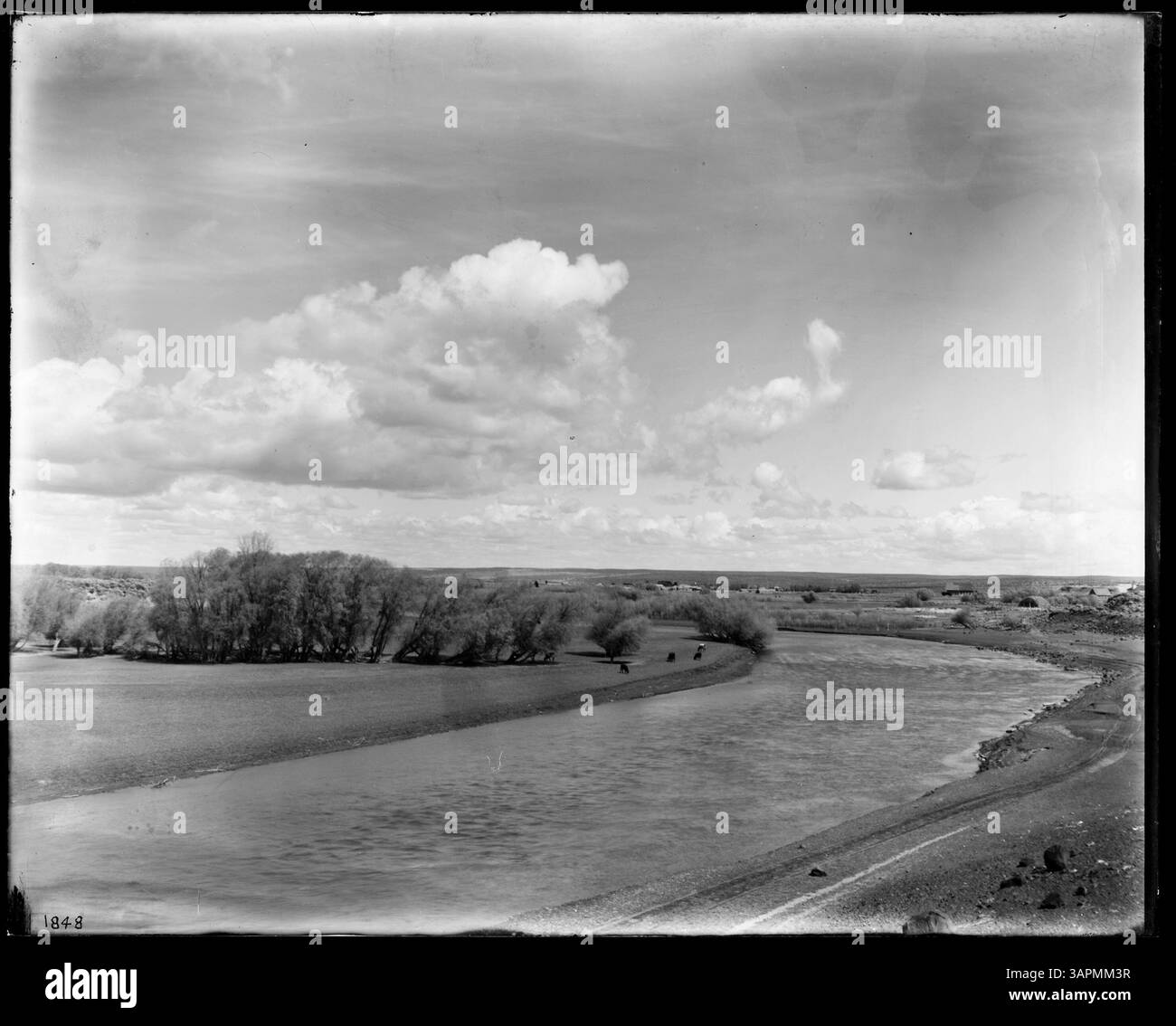 The photograph features a scene from the Columbia River near Wallula ...