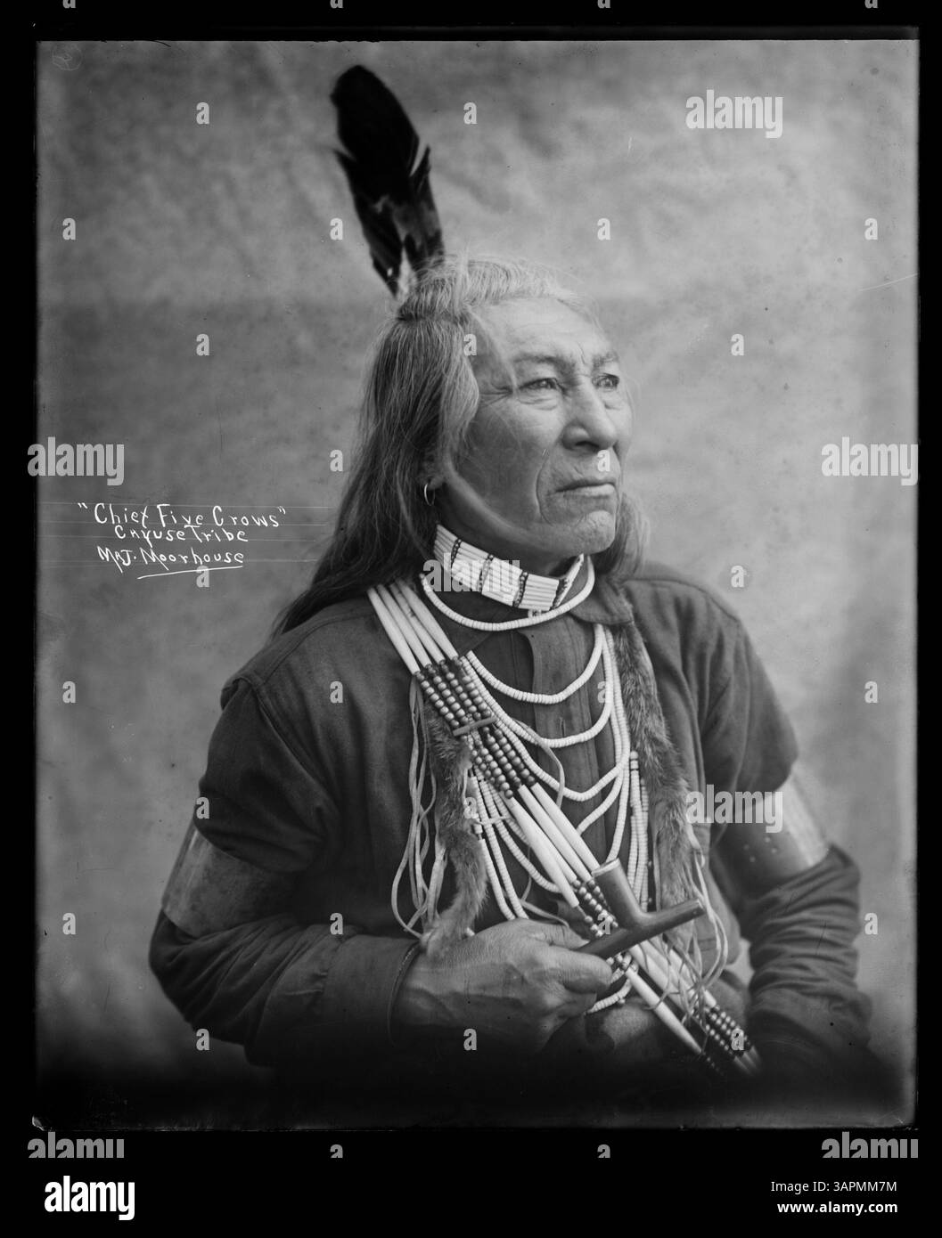 This photograph by Lee Moorhouse shows Chief Five Crows, a Cayuse ...