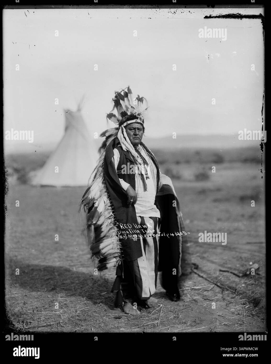 Lee Moorhouse's photograph shows George Red Hawk, a Cayuse tribal man ...