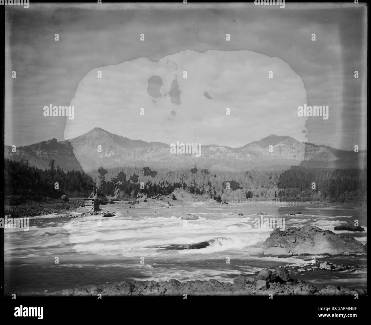 This photograph shows the Bridge of the Gods over the Columbia River, a ...