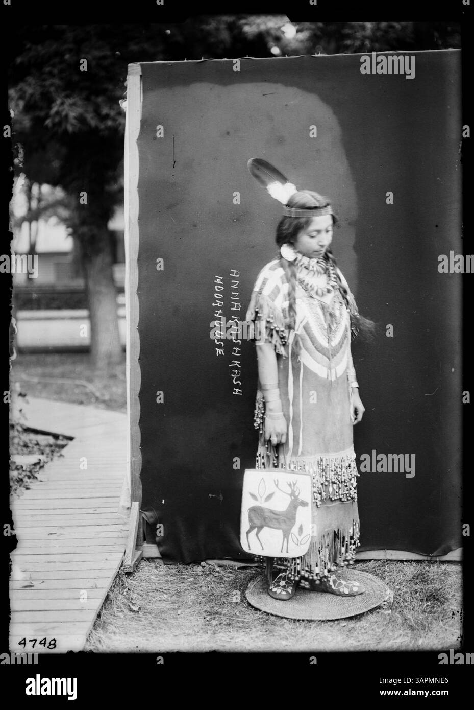 Anna Kash Kash, a Cayuse tribal woman, is photographed in traditional ...