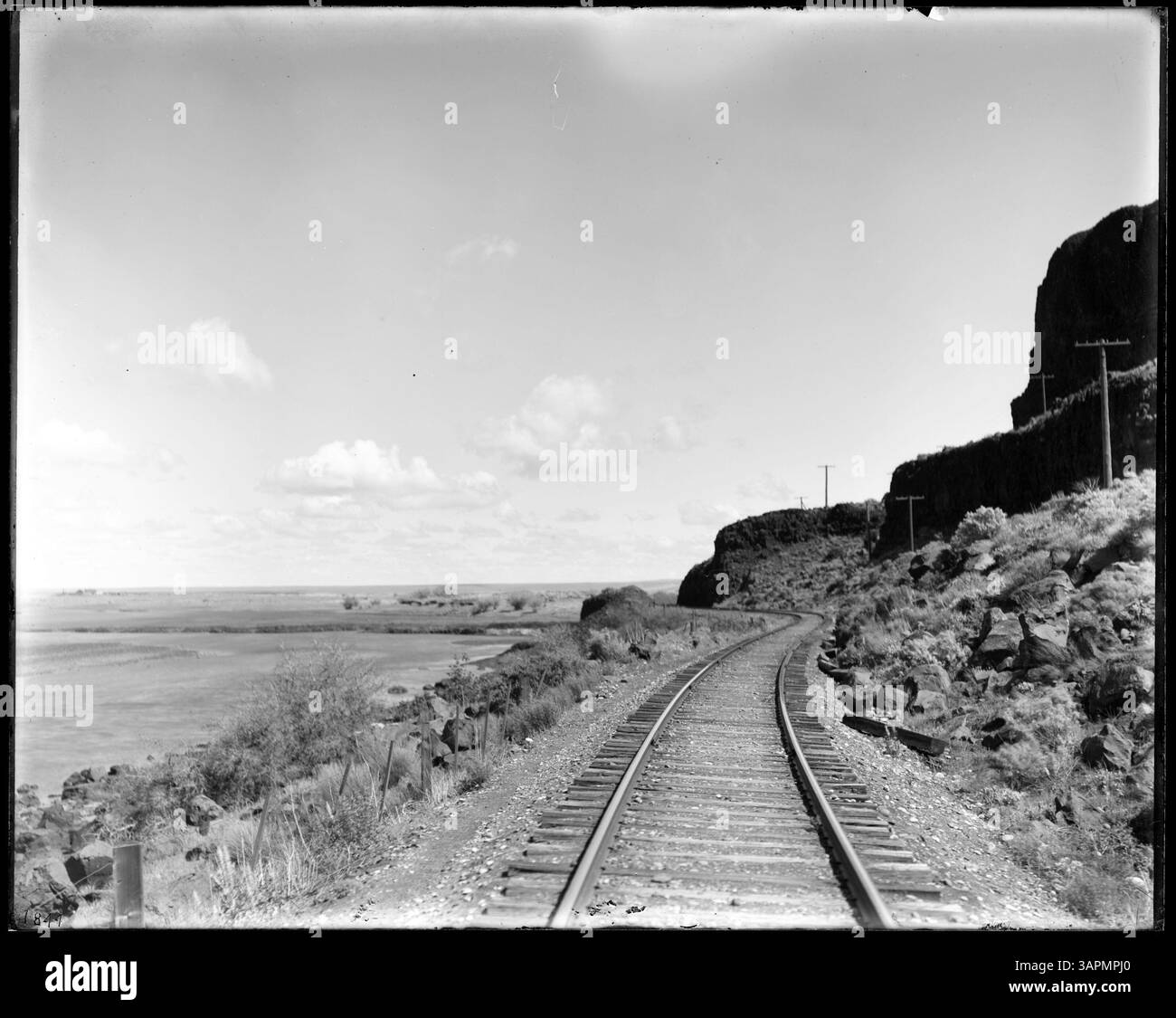 This photograph depicts the Columbia River near Wallula, Washington ...
