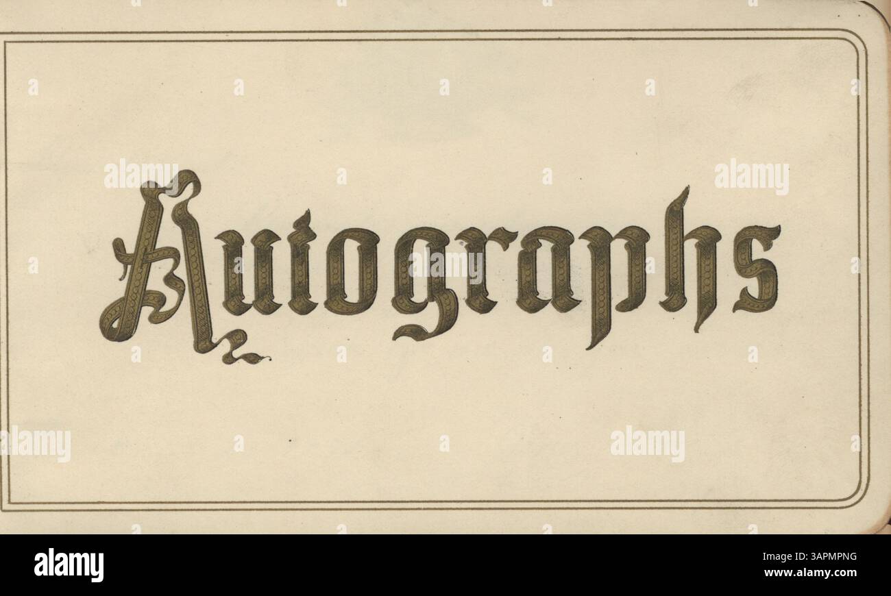 An autograph book from Mrs. Jane Loy, containing personal inscriptions ...