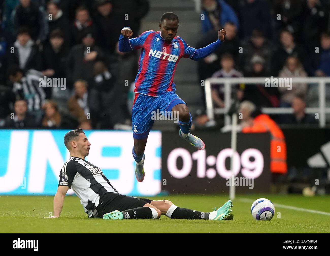 Newcastle United's Fabian Schar and Crystal Palace's Tyrick Mitchell ...