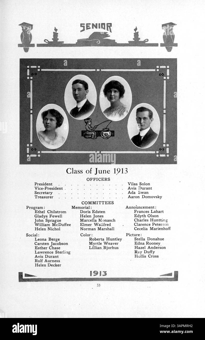 This 1913 yearbook, 'The Senior', from Central High School captures the ...