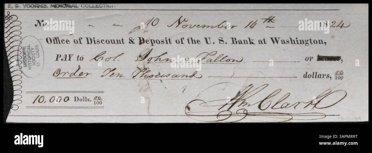 This collection of check stubs and canceled checks from 1824-1825 ...