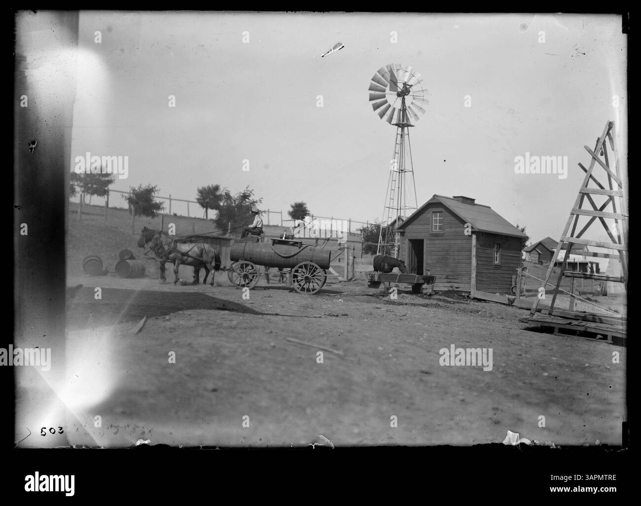 The photograph captures various agricultural features at Crowe Ranch ...