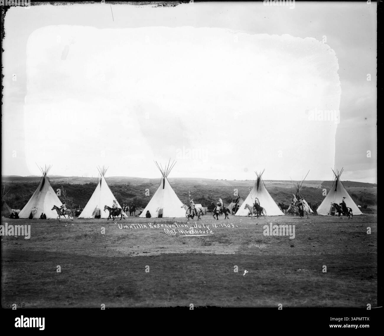 This photograph by Lee Moorhouse shows scenes from the Umatilla Indian ...