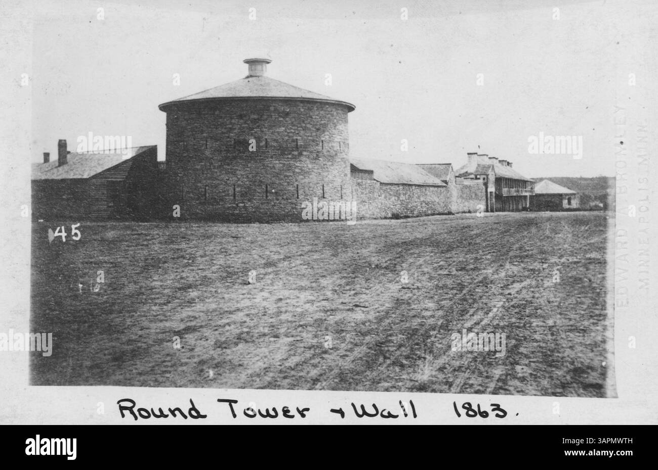 The Round Tower at Fort Snelling, Minnesota, photographed from the ...