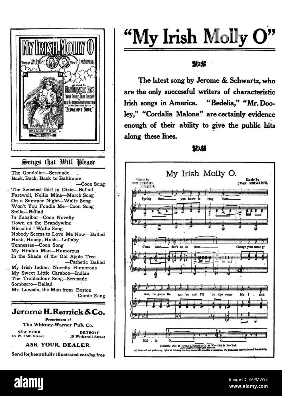 'Fare Thee Well, Annabelle' sheet music includes advertisements on the ...