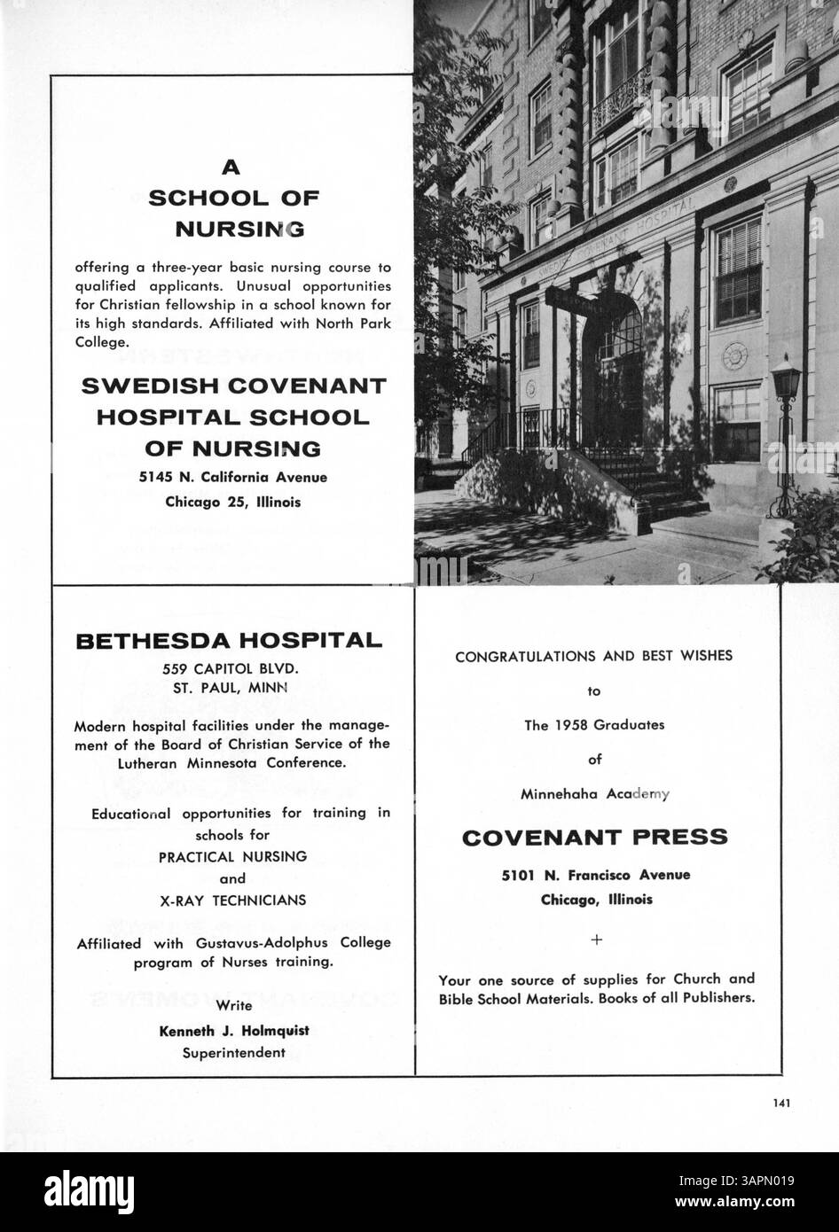 The 1958 Antler yearbook from Minnehaha Academy documents the ...