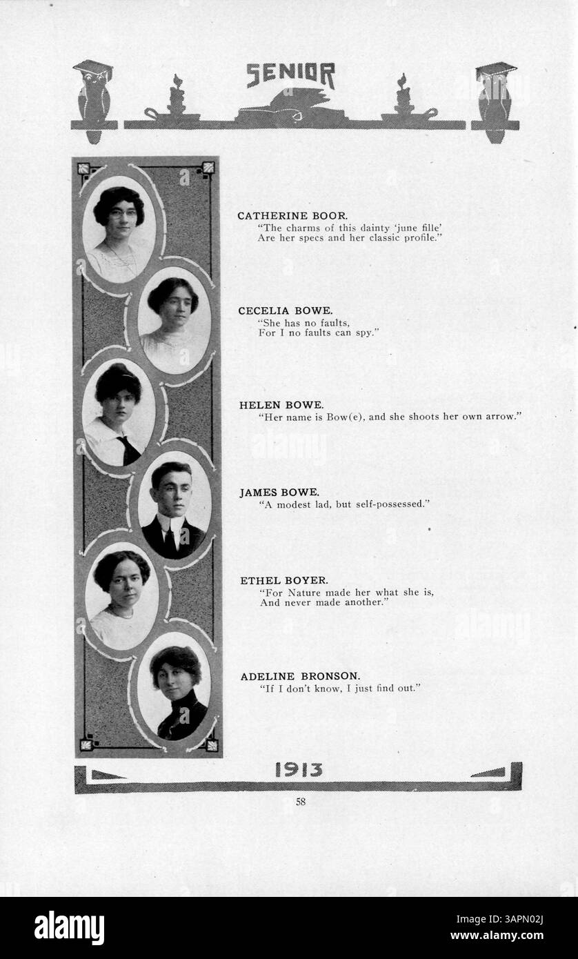 The 1913 'The Senior' yearbook from Central High School documents the ...