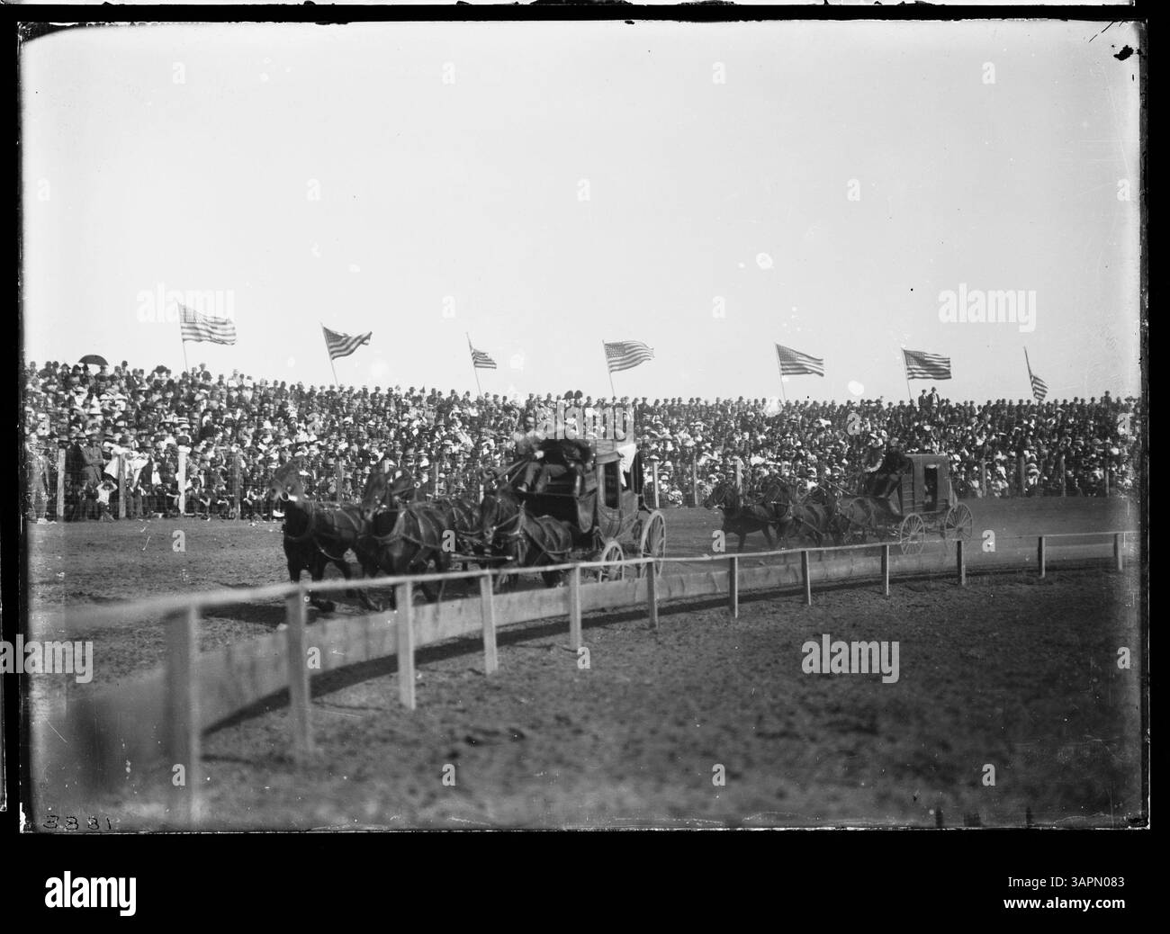A photograph of a stagecoach race, captured by Lee Moorhouse, showing a ...