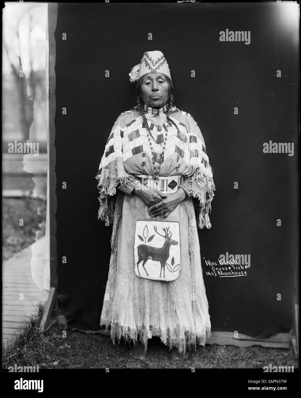 This photograph by Lee Moorhouse features Mrs. Black, an elderly Cayuse ...