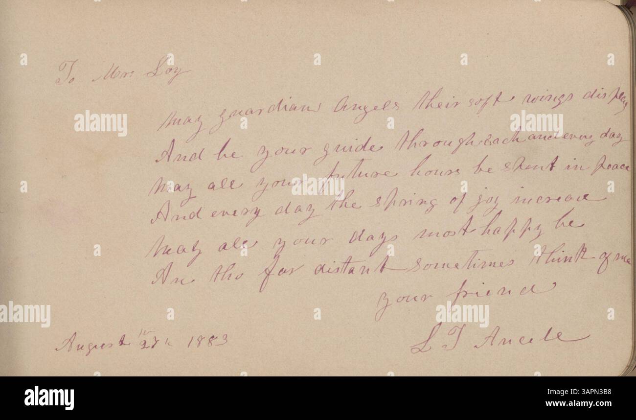 Mrs. Jane Loy's autograph book, which spans the years 1881-1885 ...