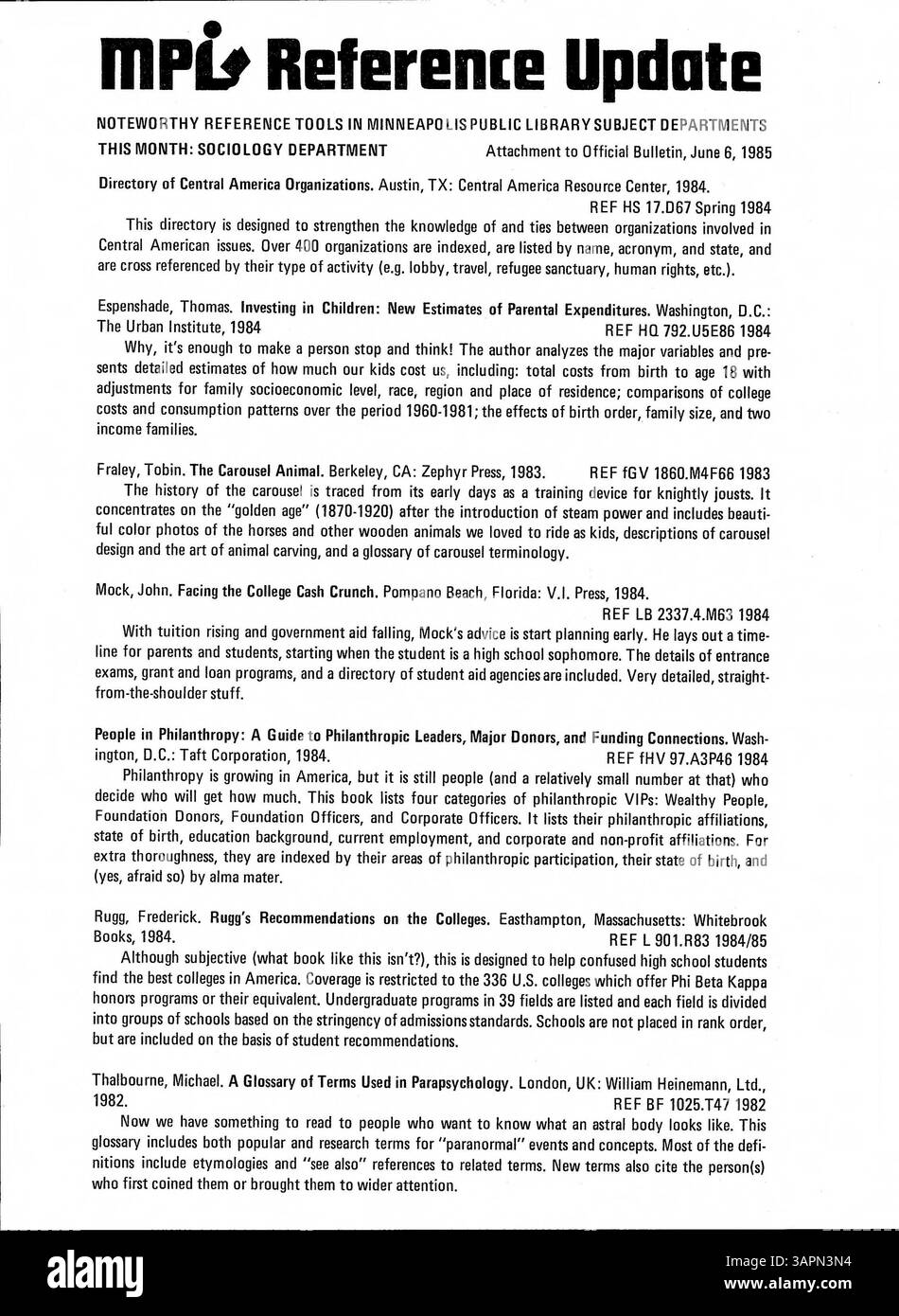 The 1985 weekly bulletin for employees of the Minneapolis Public ...