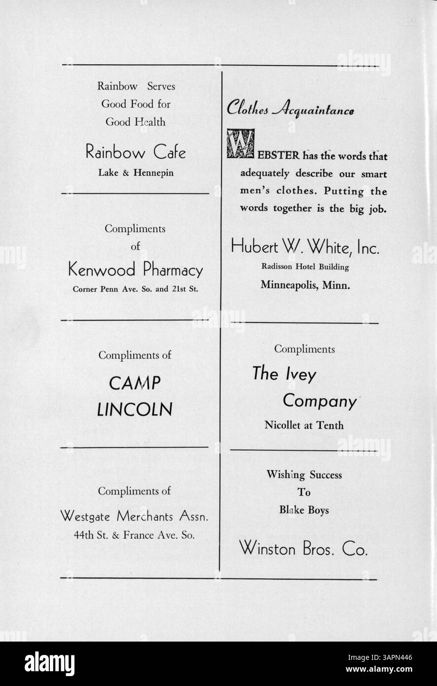 The 1944 Call-O'-Pan yearbook from Blake High School highlights the ...