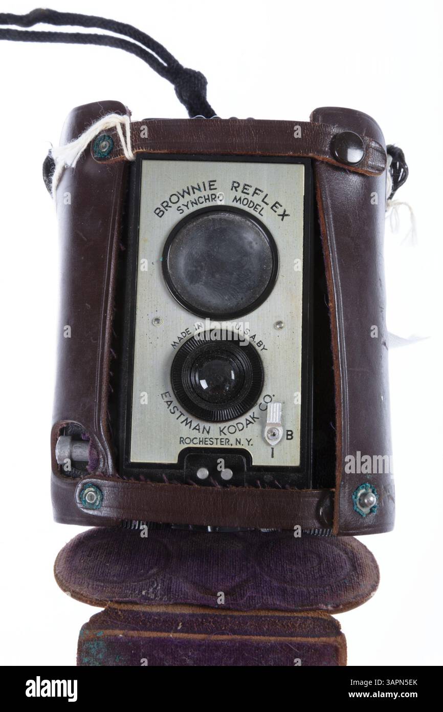 The Kodak Brownie Reflex Synchro Model is a twin-lens reflex camera ...